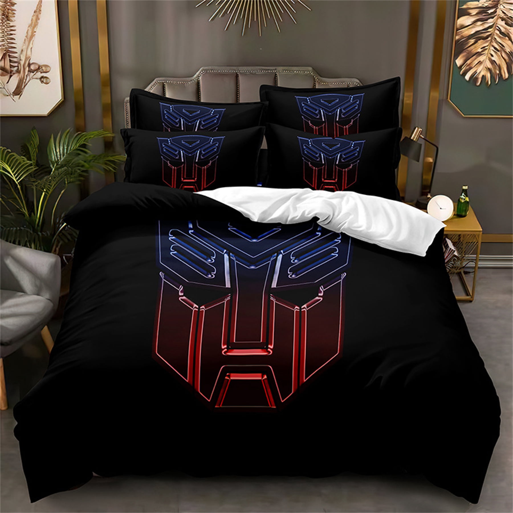 Kids Duvet Cover Set 3 Pieces Bumblebee Optimus Prime Bedding Set Full ...