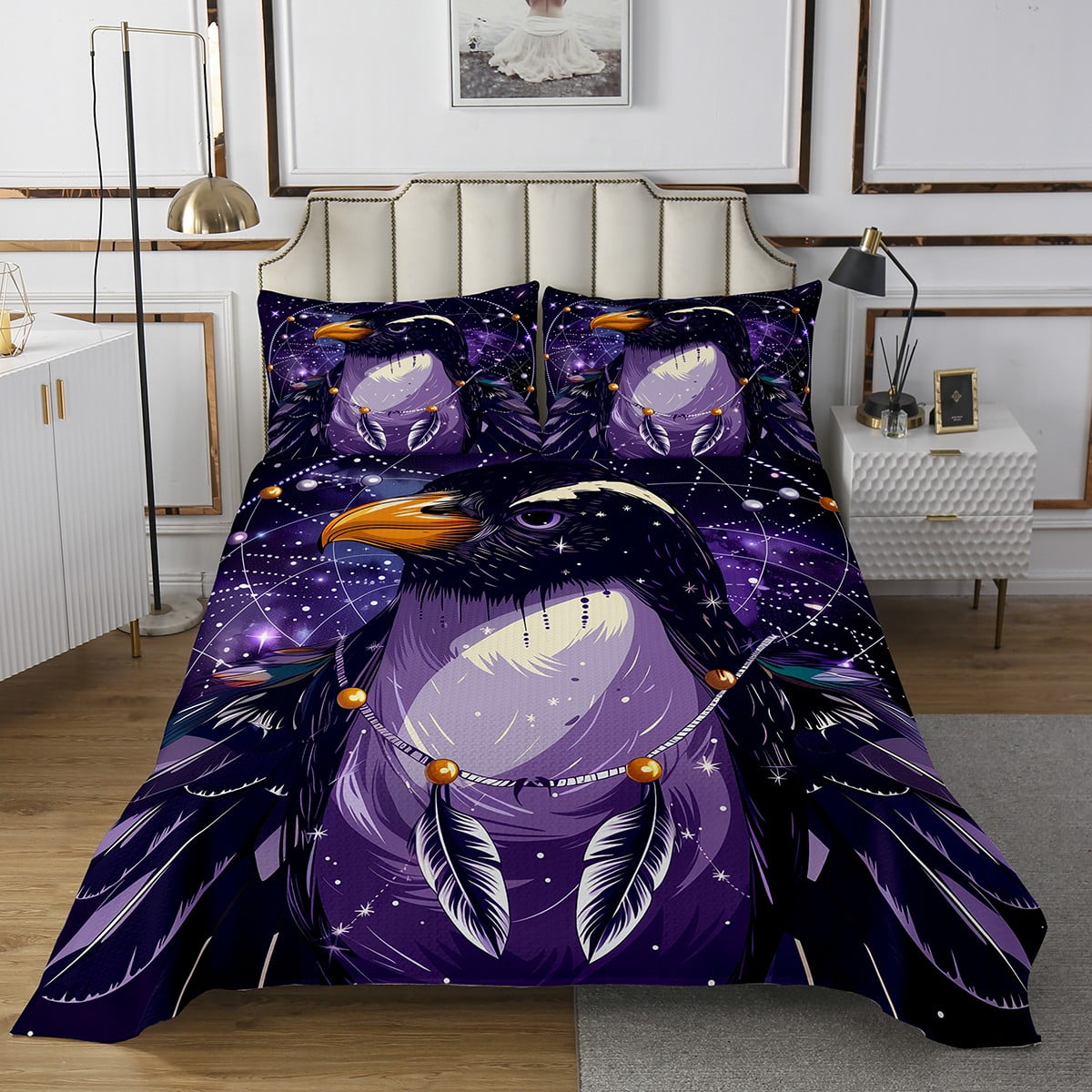 Eagle Coverlet Set for Adults,Boho Dreamcatcher Bedspread Set Queen ...
