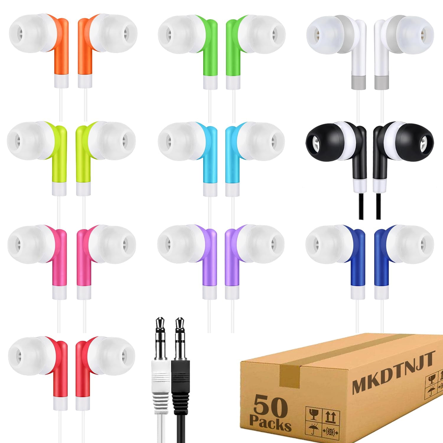 Kids Earbuds Headphones Bulk 50 Pack for School Classroom,Wholesale ...