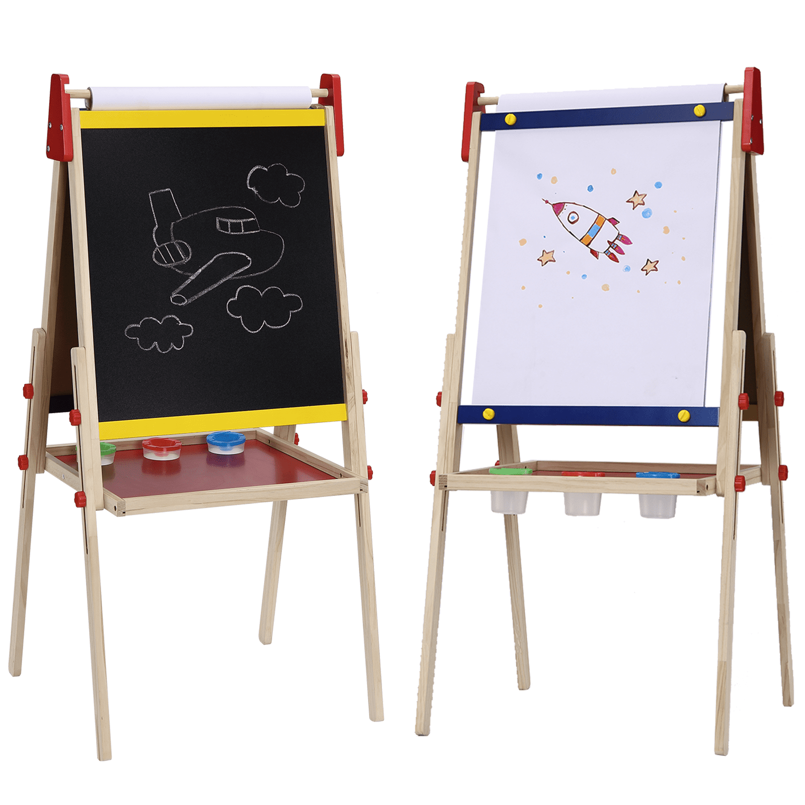 Kids Easel, Art Easel for Kids, Height Adjustable, Chalkboard ...