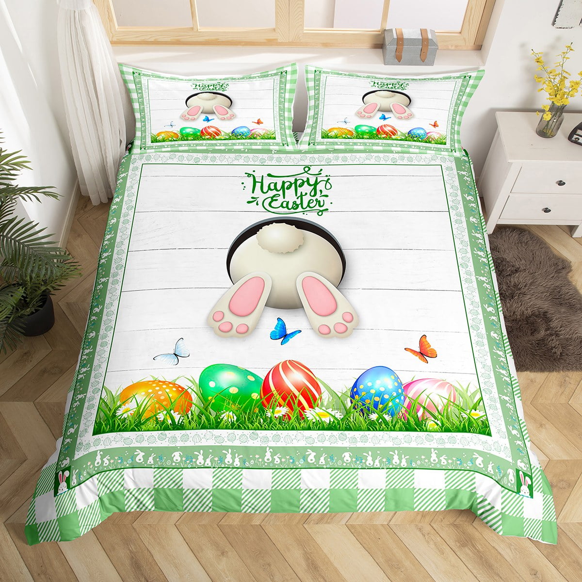 Kids Easter Rabbit Duvet Cover Happy Easter Bedding Sets For Boys Girls ...