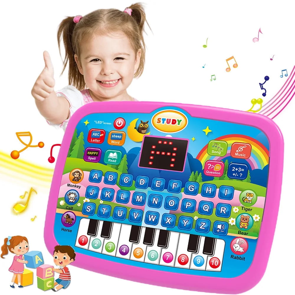 Kids Education Tablet Toy, Age 3+ Literacy Math Music Learning, Doubles ...