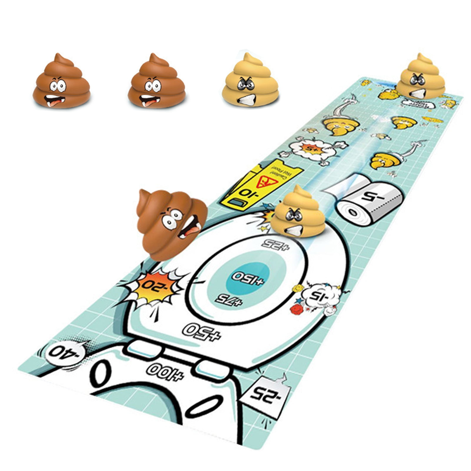 Kids Educational Curling Board Game with Foldable Mat Bowling Ball Golf ...