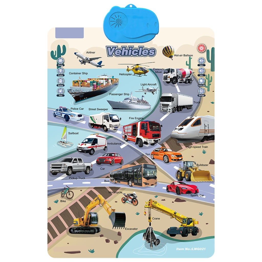 Kids Educational Interactive Wall Chart ABC Animal Cognitive Learning ...