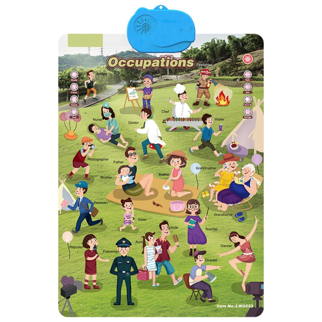 Kids Educational Interactive Wall Chart ABC Cognitive Learning Toy ...