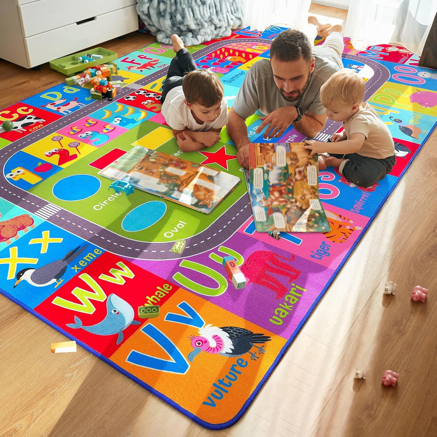 Kids Educational Rug, 5x7 Kids Collection Area Rug for Learning ...