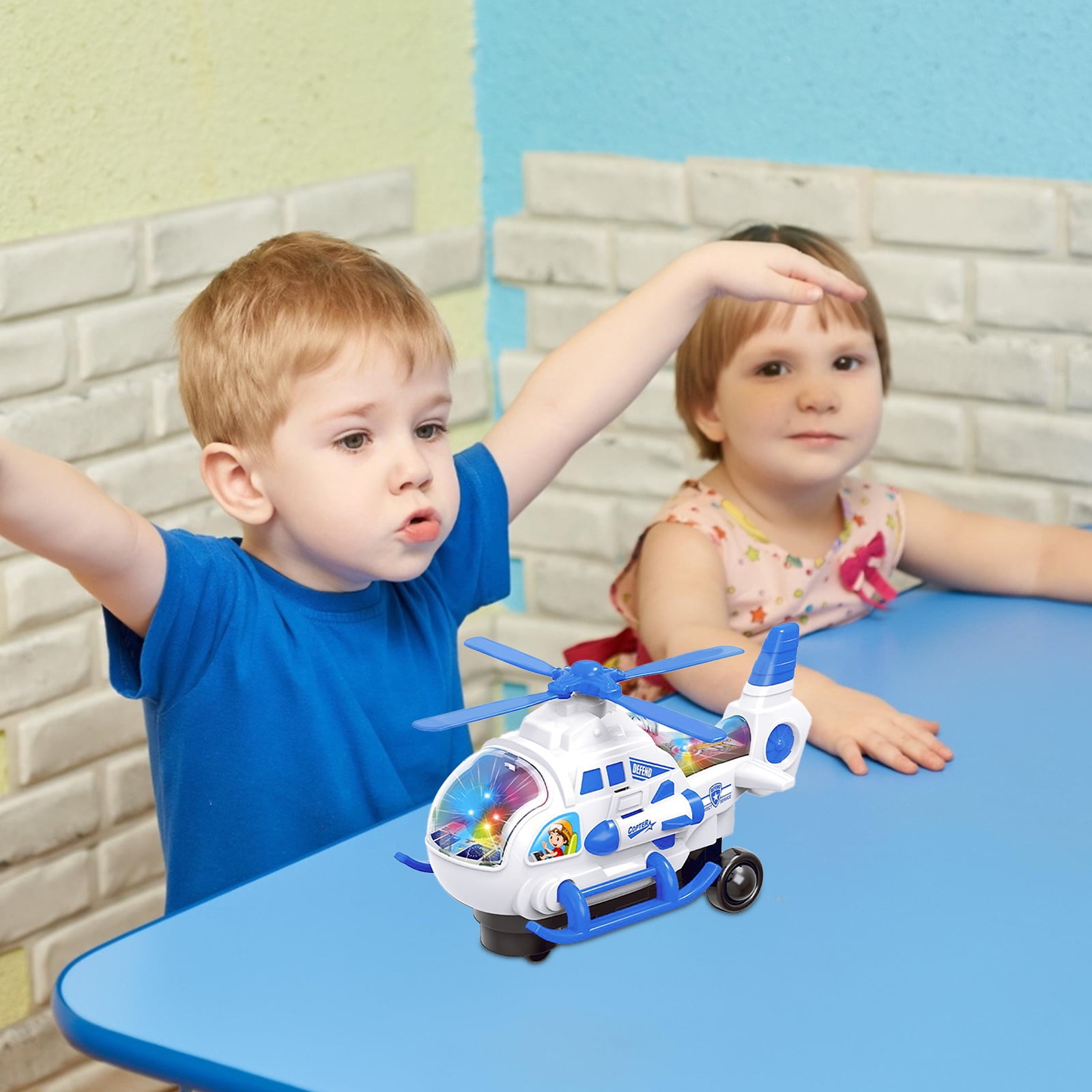 Kids Educational Toy Airplane Model with Rotating Propeller Helicopter ...