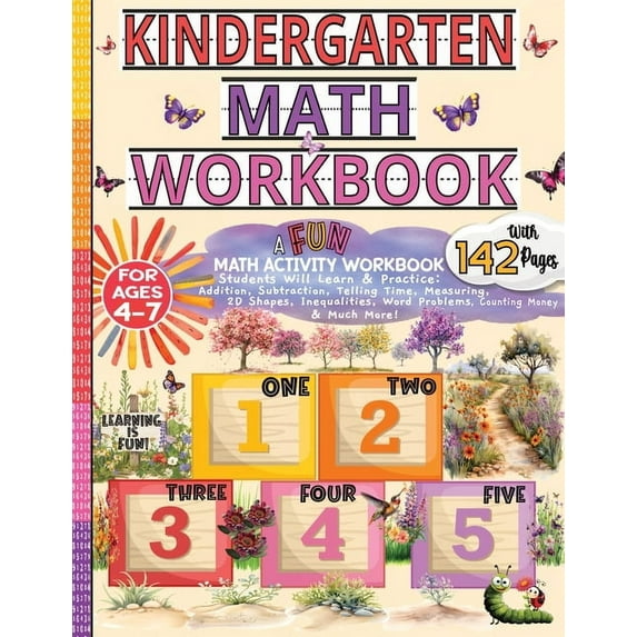 Kids Educational Workbooks Kindergarten Math Workbook 4-7: Number ...