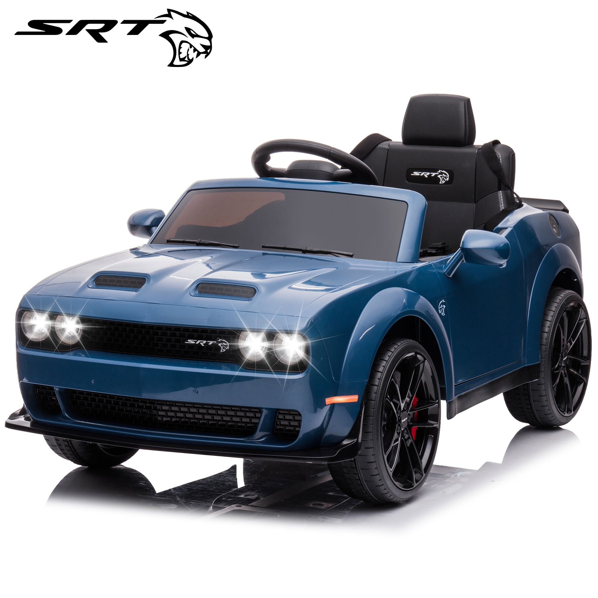 CASEMIOL Kids Electric Car, Dodge Challenger SRT, 12V Battery, Remote ...