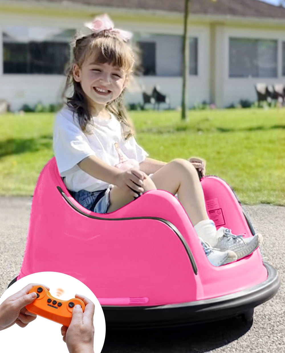 12V Kids Ride-On Bumper Car with Remote, LED Lights, DIY Sticker, 2 ...