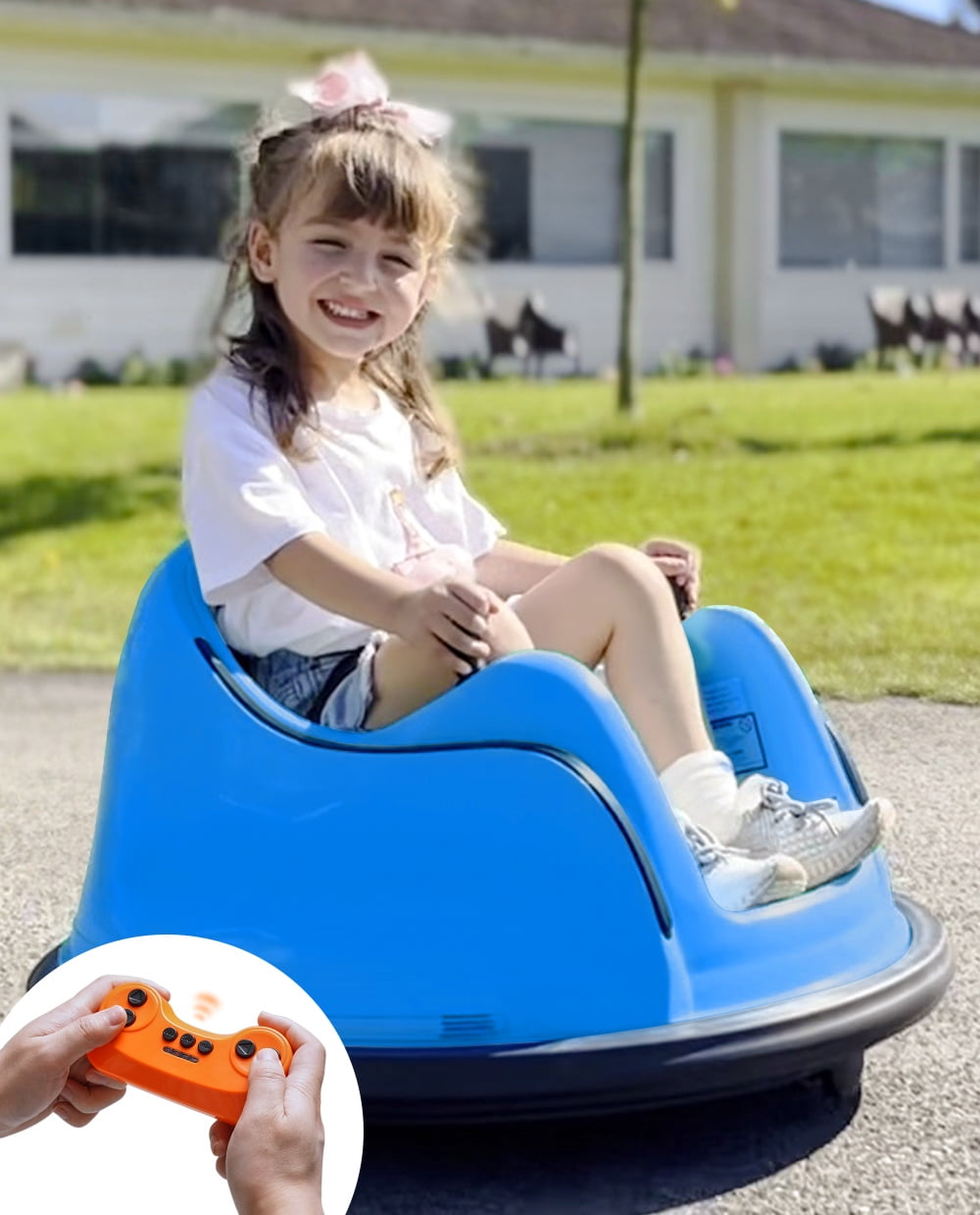 SAKEE Kids Electric Ride On, 12V Bumper Car, 2-Speeds, Remote Control ...