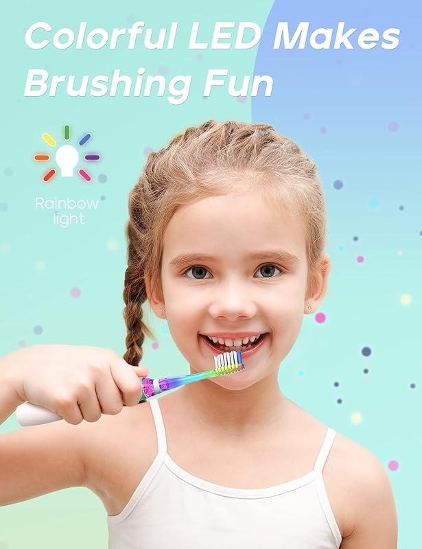 Kids Electric Toothbrush with 2 Mins Timer and 4 Replacement Bursh ...