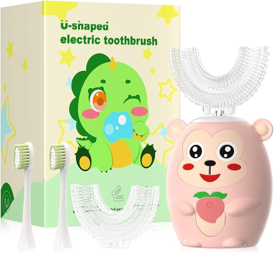 Kids Electric Toothbrush with 4 Brush Head,Waterproof U Shaped ...