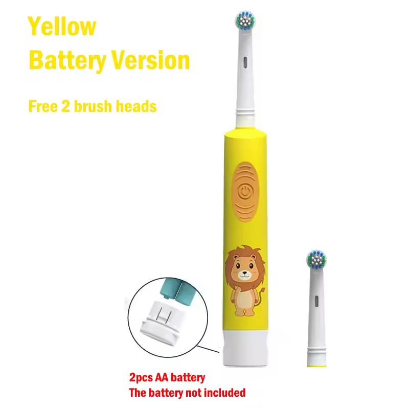 Kids Electric Toothbrush Soft Bristle Colorful Cartoon Rounded Vibrate ...