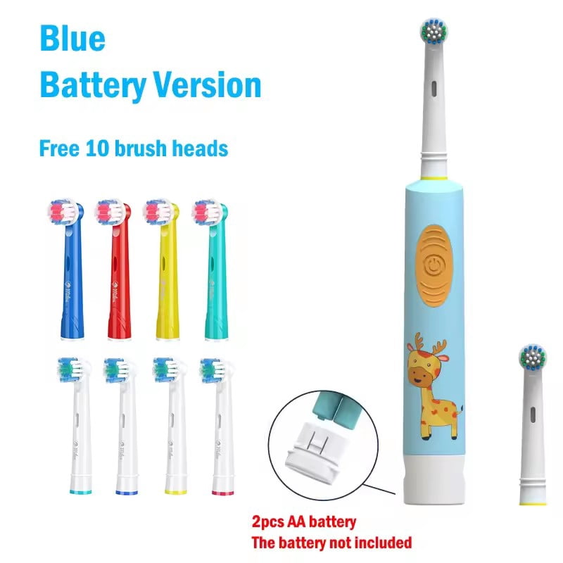 Kids Electric Toothbrush Soft Bristle Colorful Cartoon Rounded Vibrate ...