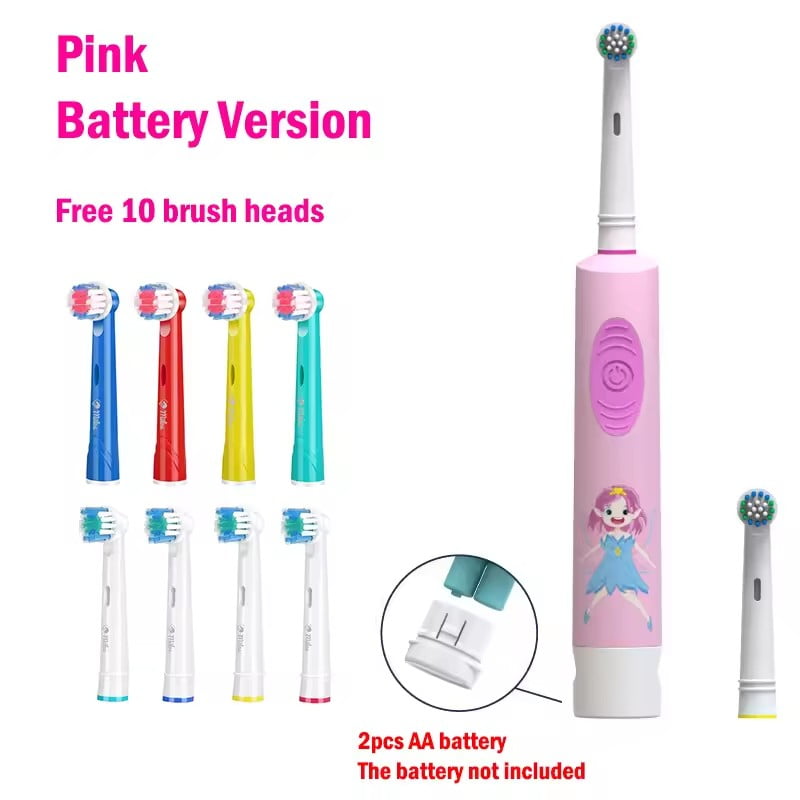 Kids Electric Toothbrush Soft Bristle Colorful Cartoon Rounded Vibrate ...