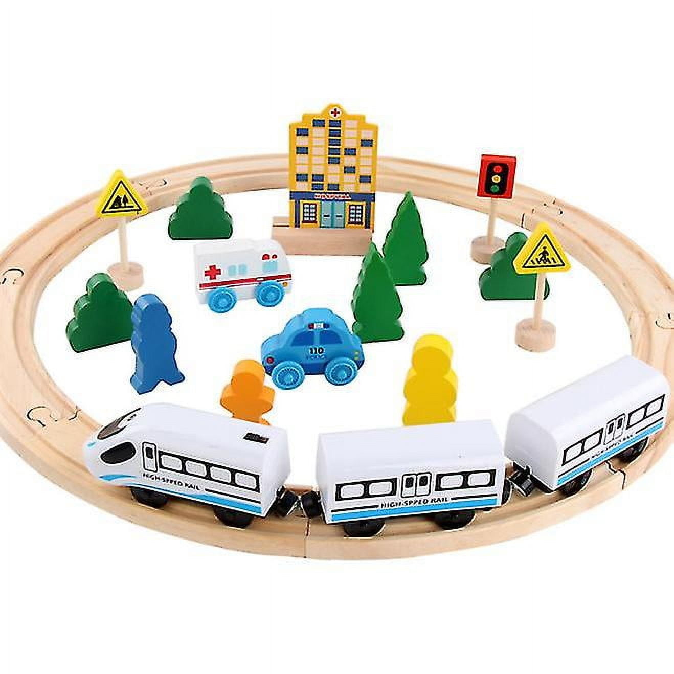 Kids Electric Train Set Wooden Railway Toys Learning Educational Toys ...