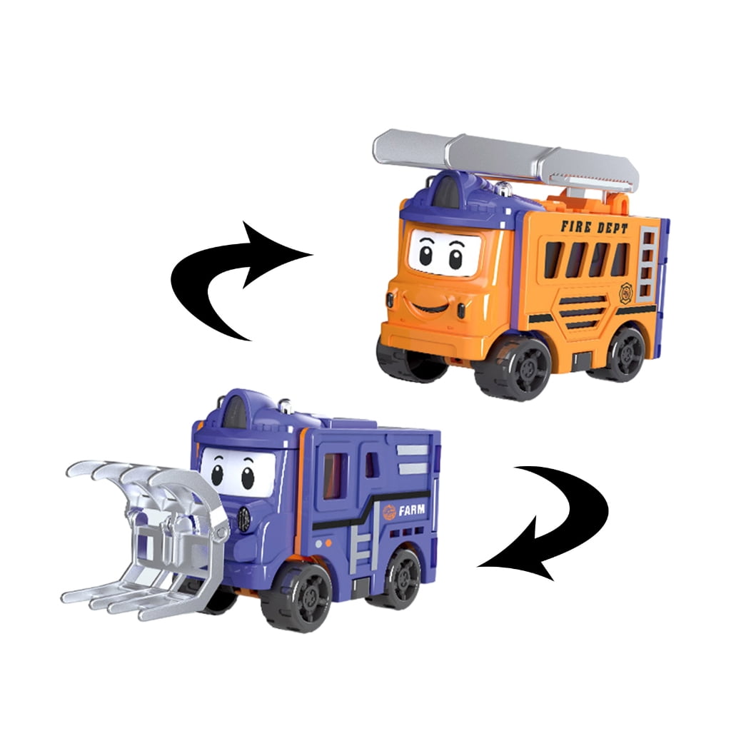 Kids Engineering Car Toy Cartoon Play Vehicle Friction Powered Children ...