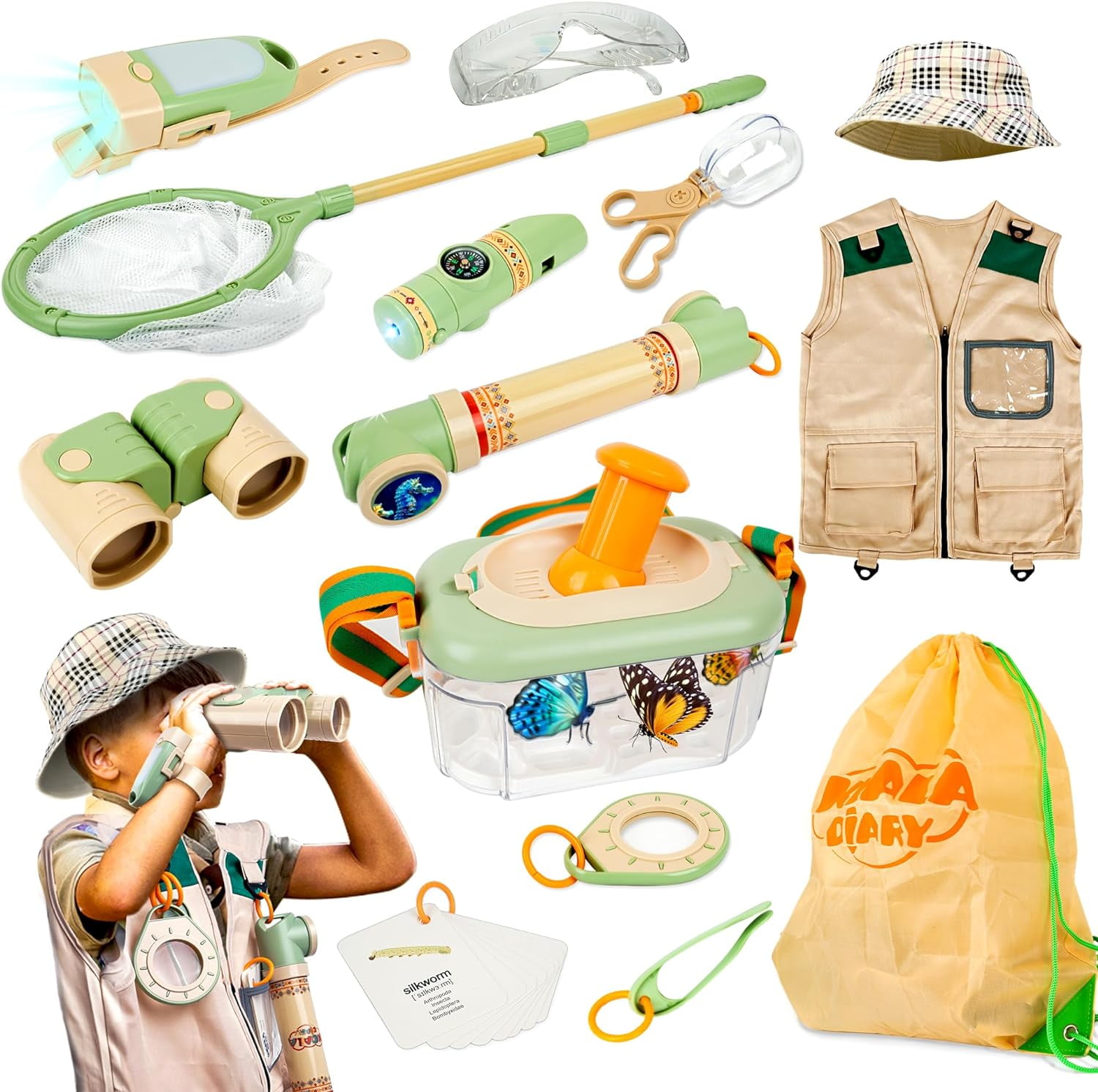 YCFUN Bug Catcher Nature Exploration Set for Kids, Ourdoor Camping ...