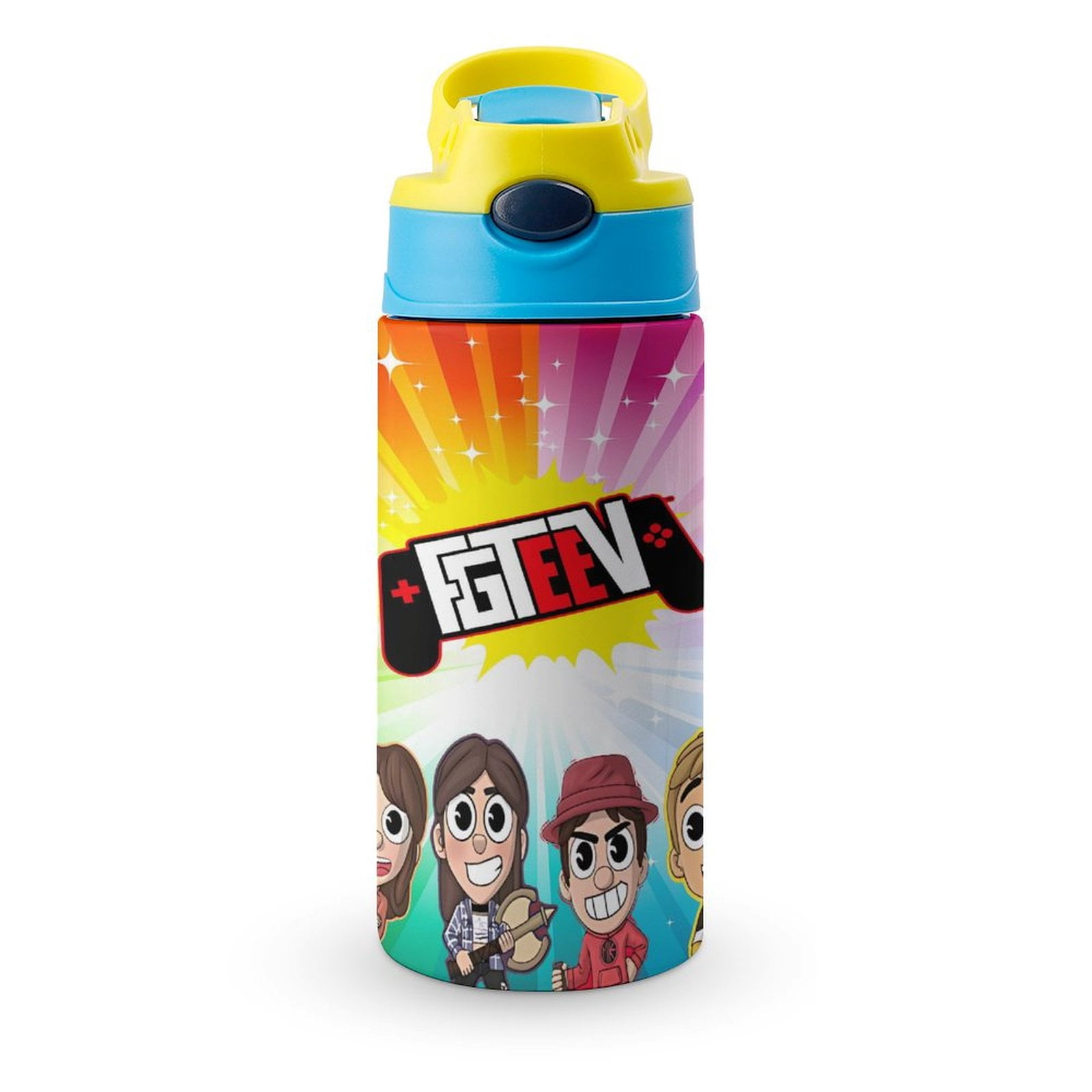 Kids FGTee-V Water Bottle with Straw Lid Vacuum Insulated Stainless ...