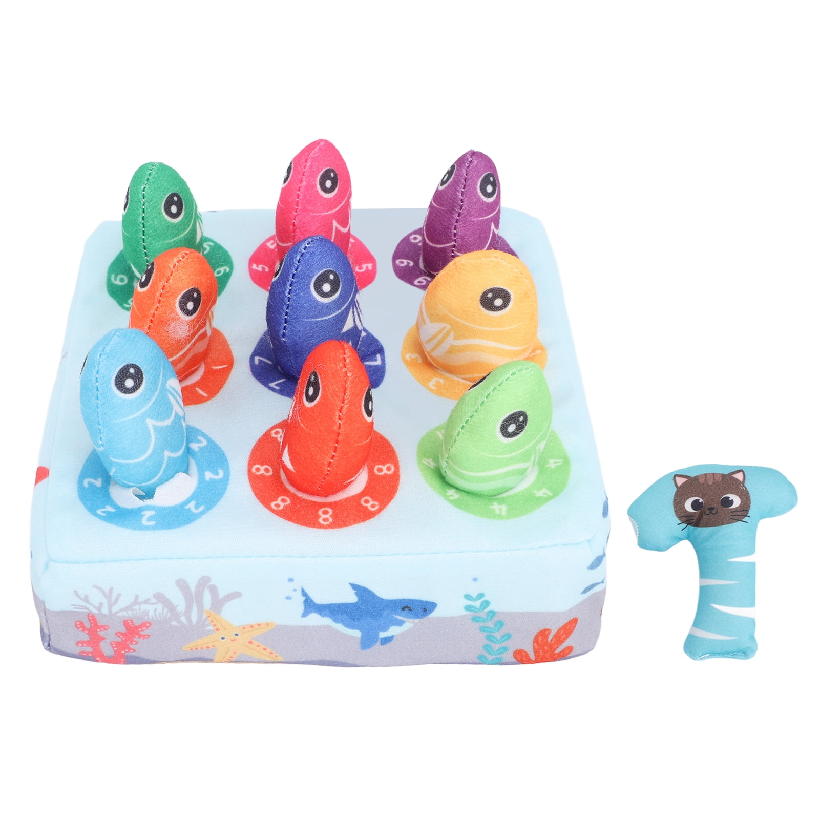 Kids Fabric Fishing Toy Number Color Matching Fishing Game with Hook ...