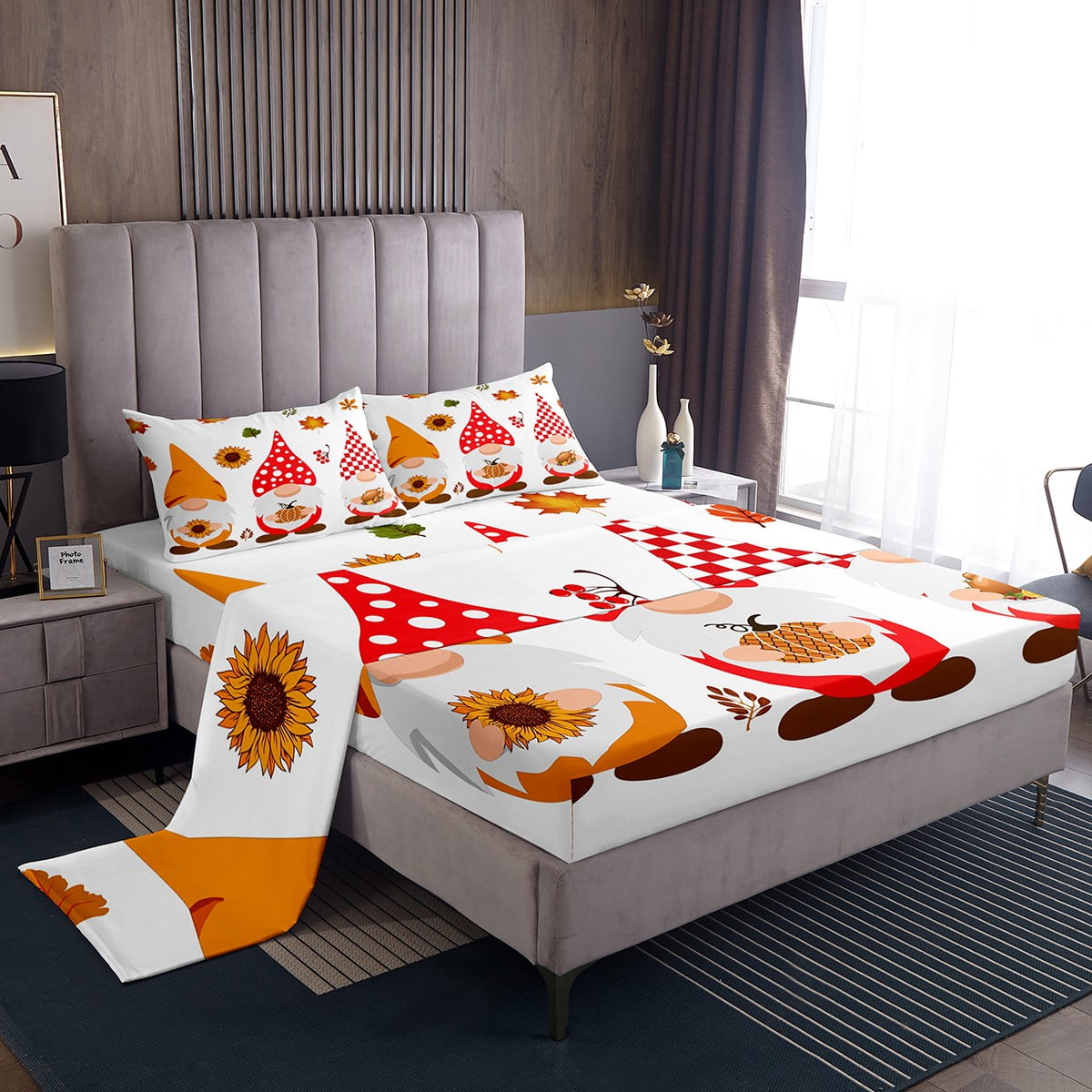 Fall Sheet Set Autumn Pumpkin Sheets Queen for Teens Youth, Happy ...