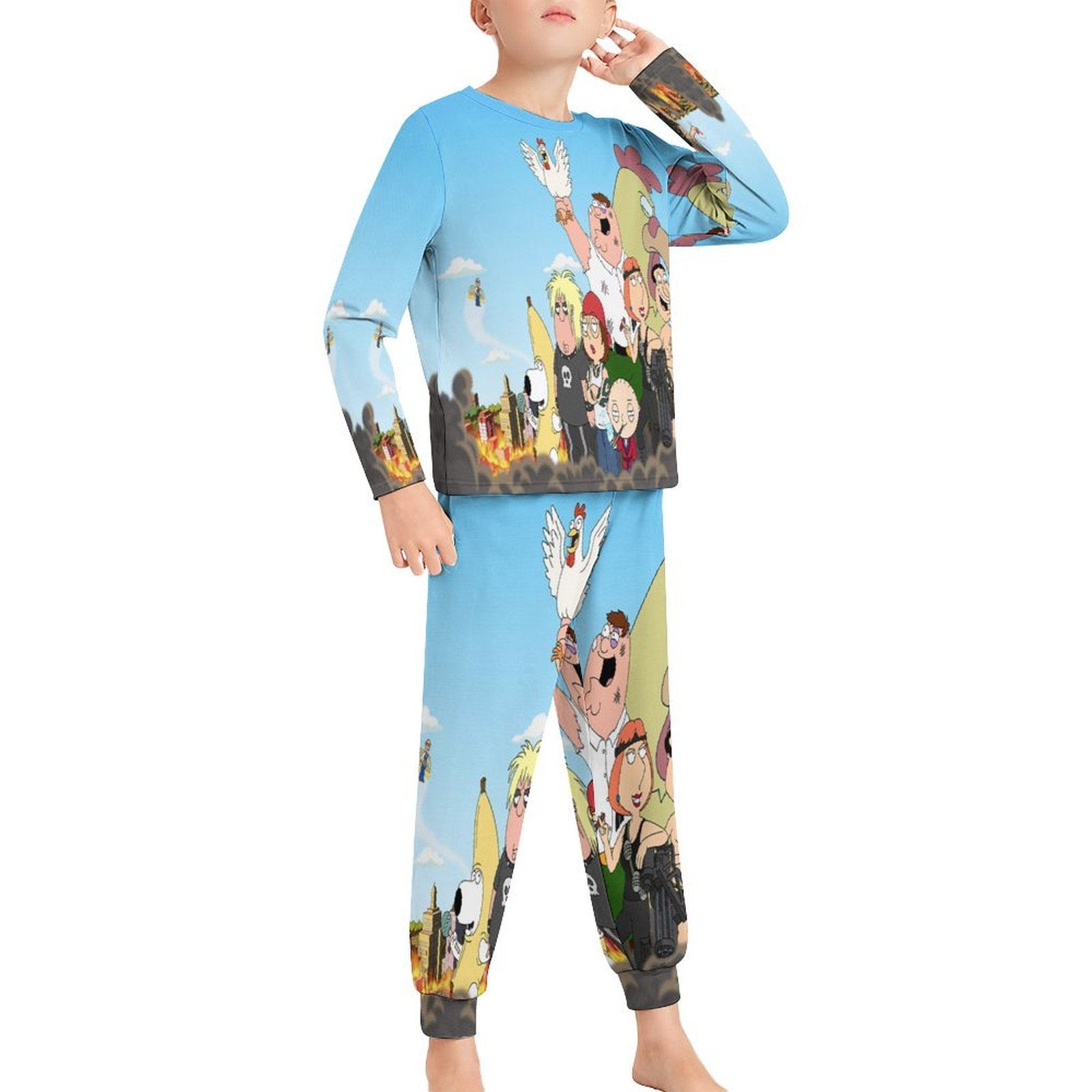 Kids Fam-ily Guy Pajama Long Sleeve Sleepwear Pant Set Cute ...