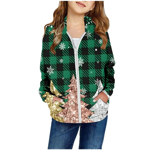 Kids Fashion Coat - All Season Youth Girls Hooded Jacket Cozy Lined Zip ...