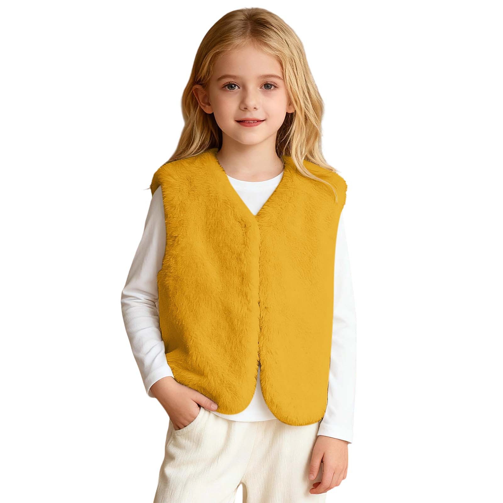 Kids Fashion Coat - Reversible Kids Vest with Trim Winter Warm Padded ...