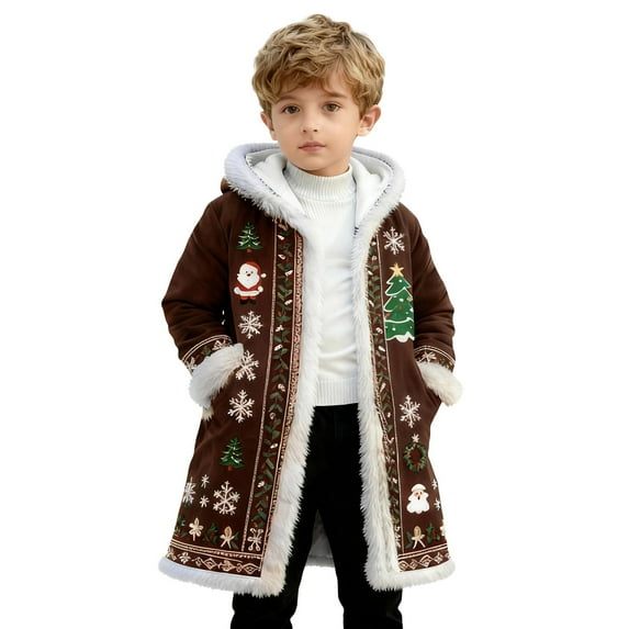 Kids Fashion Coat - Winter Holiday Character Print Kids Cloak Sweater ...