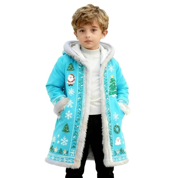 Kids Fashion Coat - Winter Holiday Character Print Kids Cloak Sweater ...