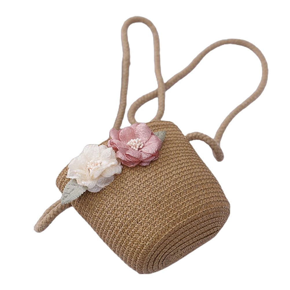 STRANDCHIC Masteelf Kids 1 Set Fashion Straw Crossbody Bag with Lace ...