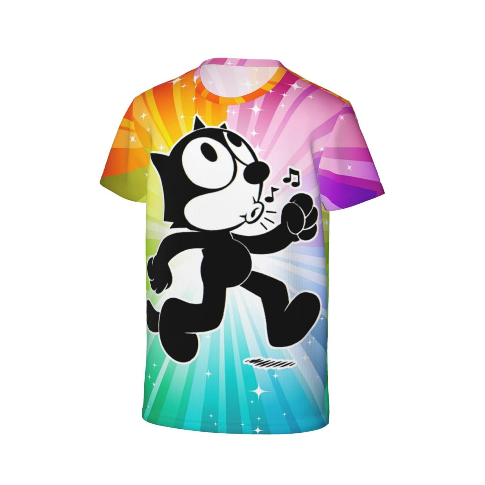 Kids Felix The Cat Graphic Tees Funny Cartoon 3D Print Short Sleeve T ...