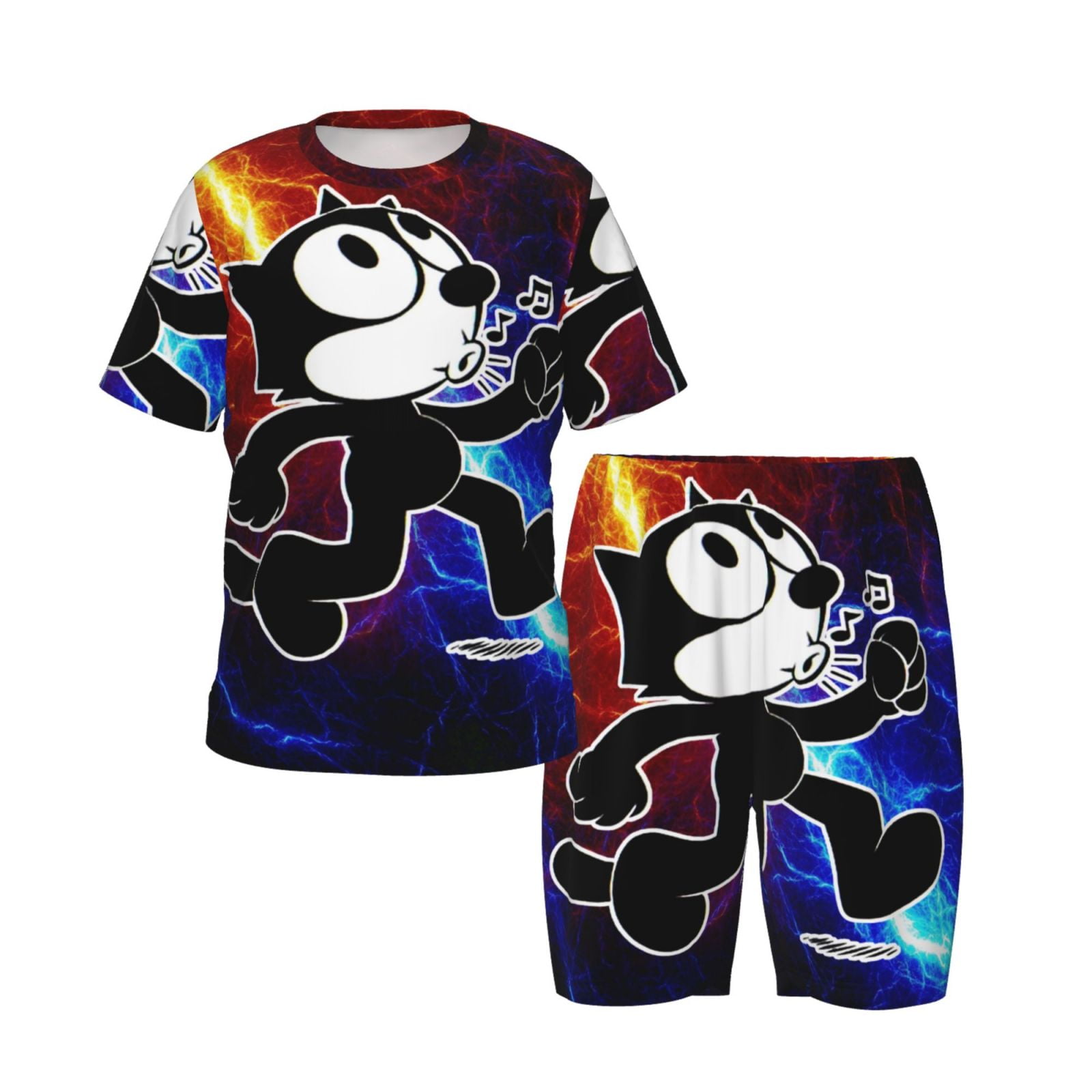 Kids Felix The Cat Pajamas Set Cartoon Sleepwear Short Set Outfit For ...