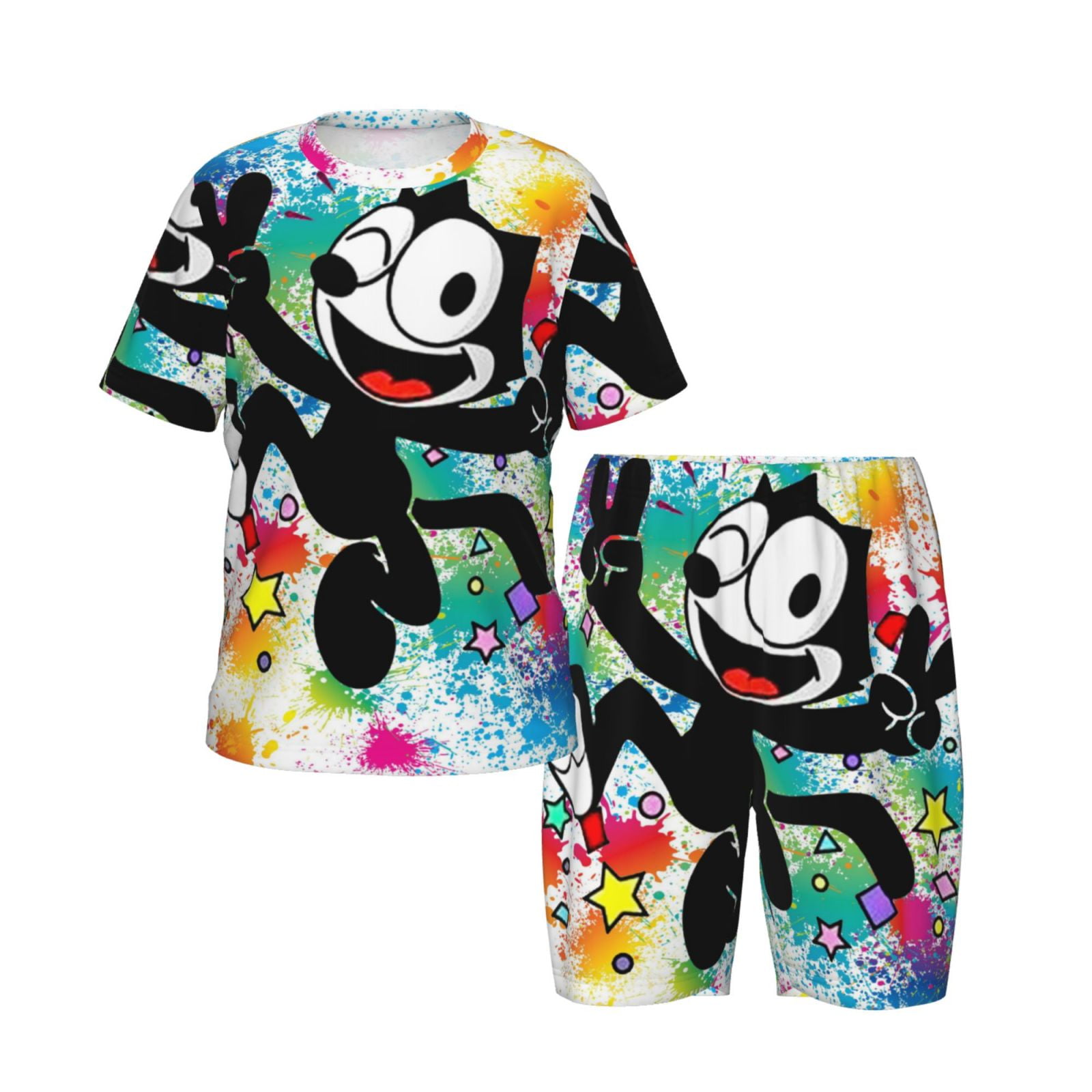 Kids Felix The Cat Pajamas Set Cartoon Sleepwear Short Set Outfit For ...