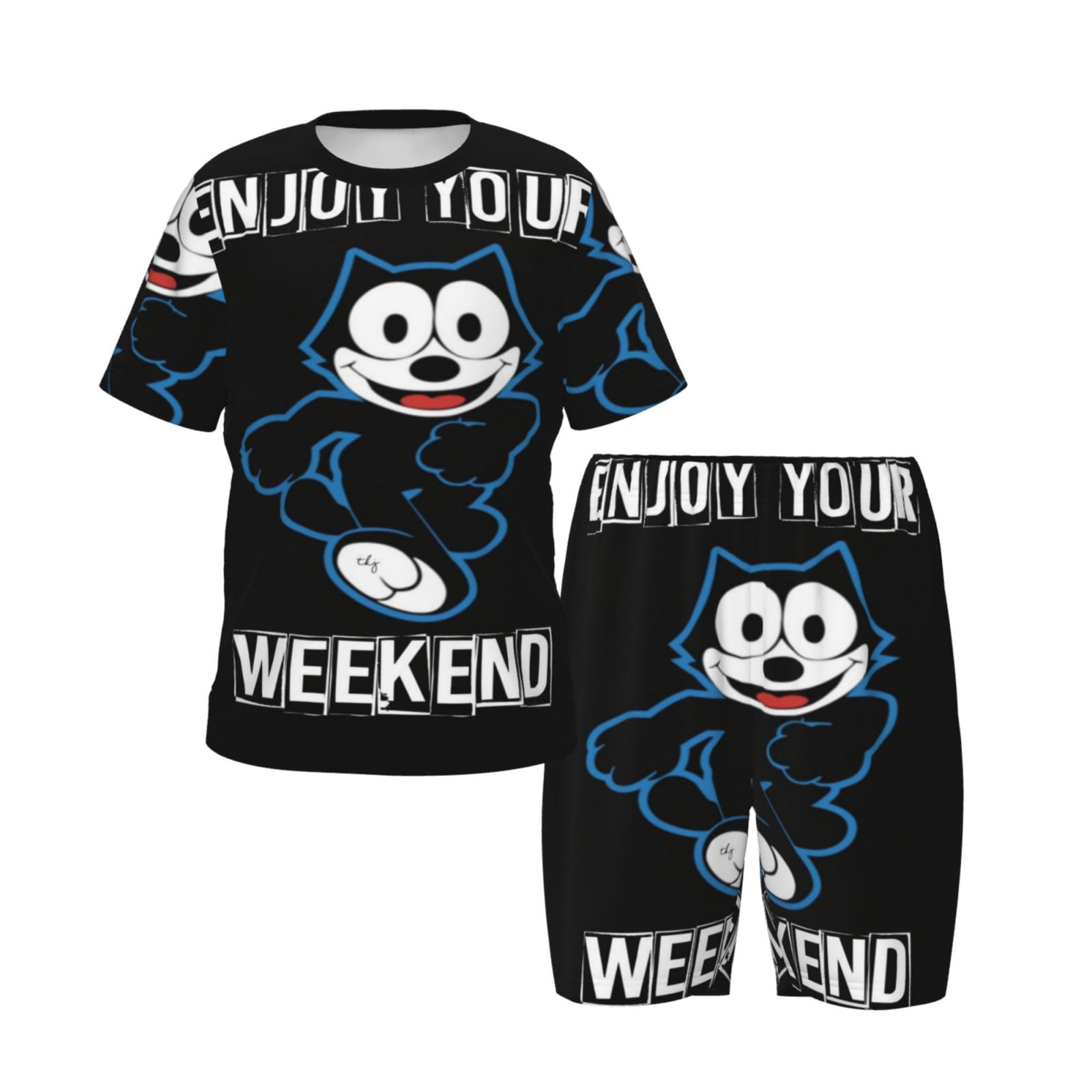 Kids Felix The Cat Pajamas Set Cartoon Sleepwear Short Set Outfit For ...
