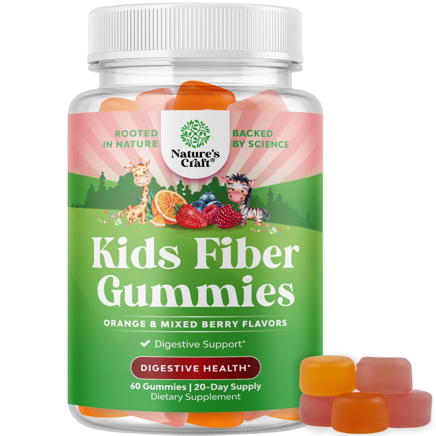 Kids' Soluble Fiber Gummy Prebiotics - Digestive Health & Immune System ...