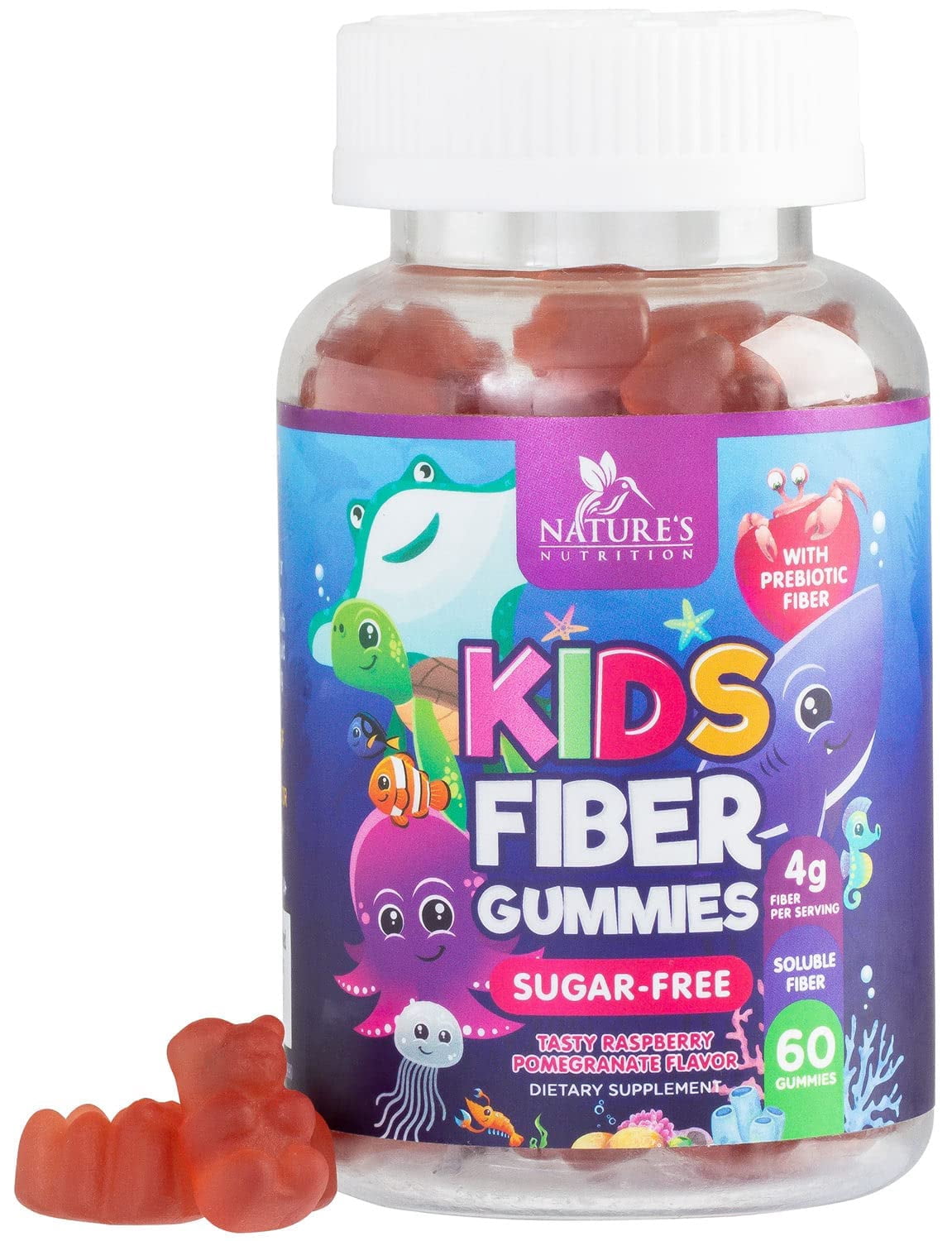 Kids Fiber Gummies – Sugar-Free Prebiotic Fiber Supplement Supports ...