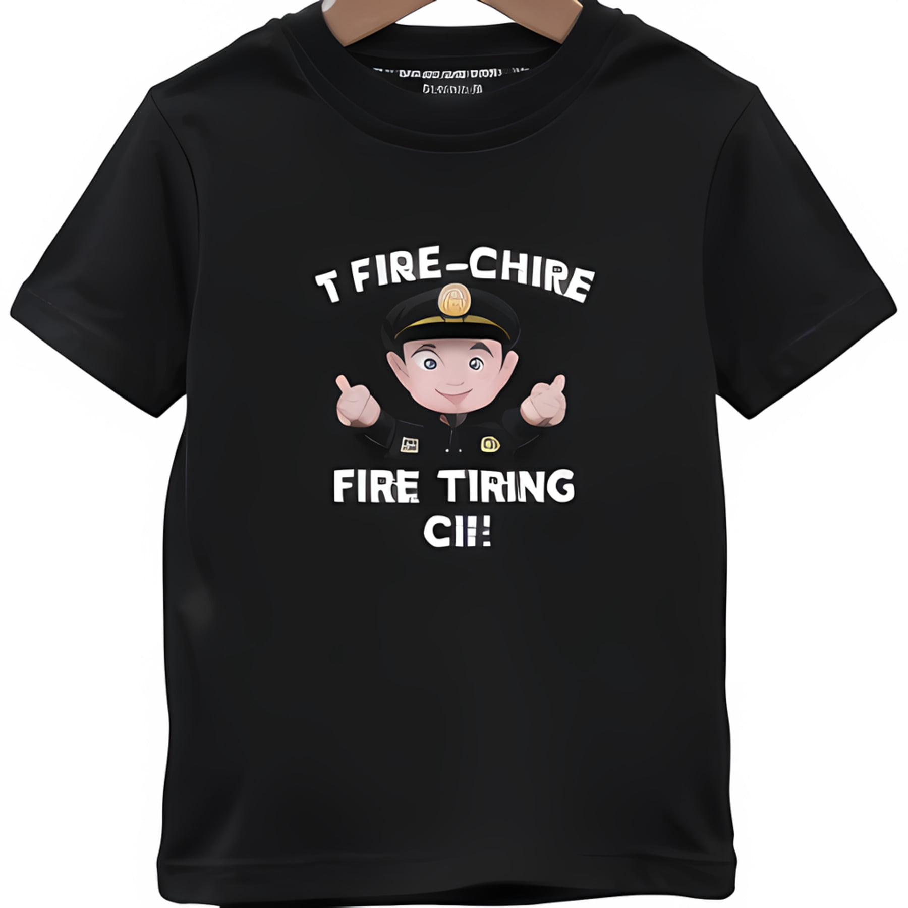 Kids' Fire Department Cartoon T-Shirt Cute Design with Thank You ...