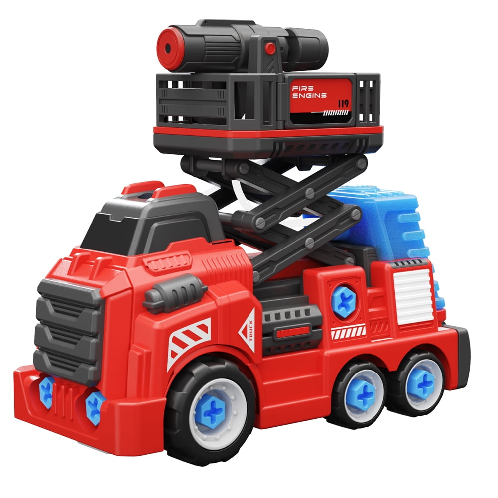 Kids Fire Engine Rescue Vehicles Lift Trucks Toys Take Apart Toys for 3 ...