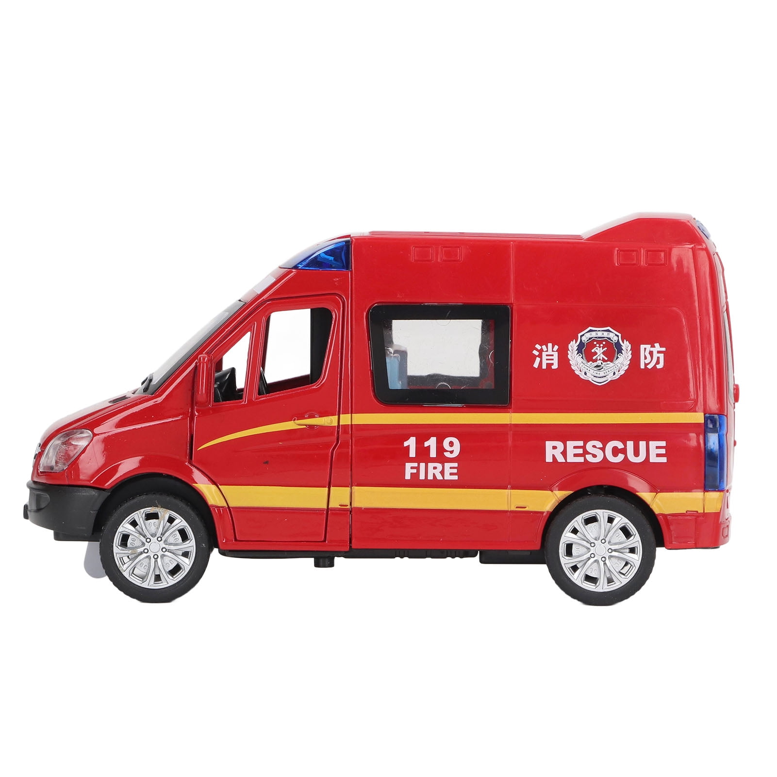 Kids Fire Engine Toy Model with Lights Music 5 Doors - Alloy Car ...
