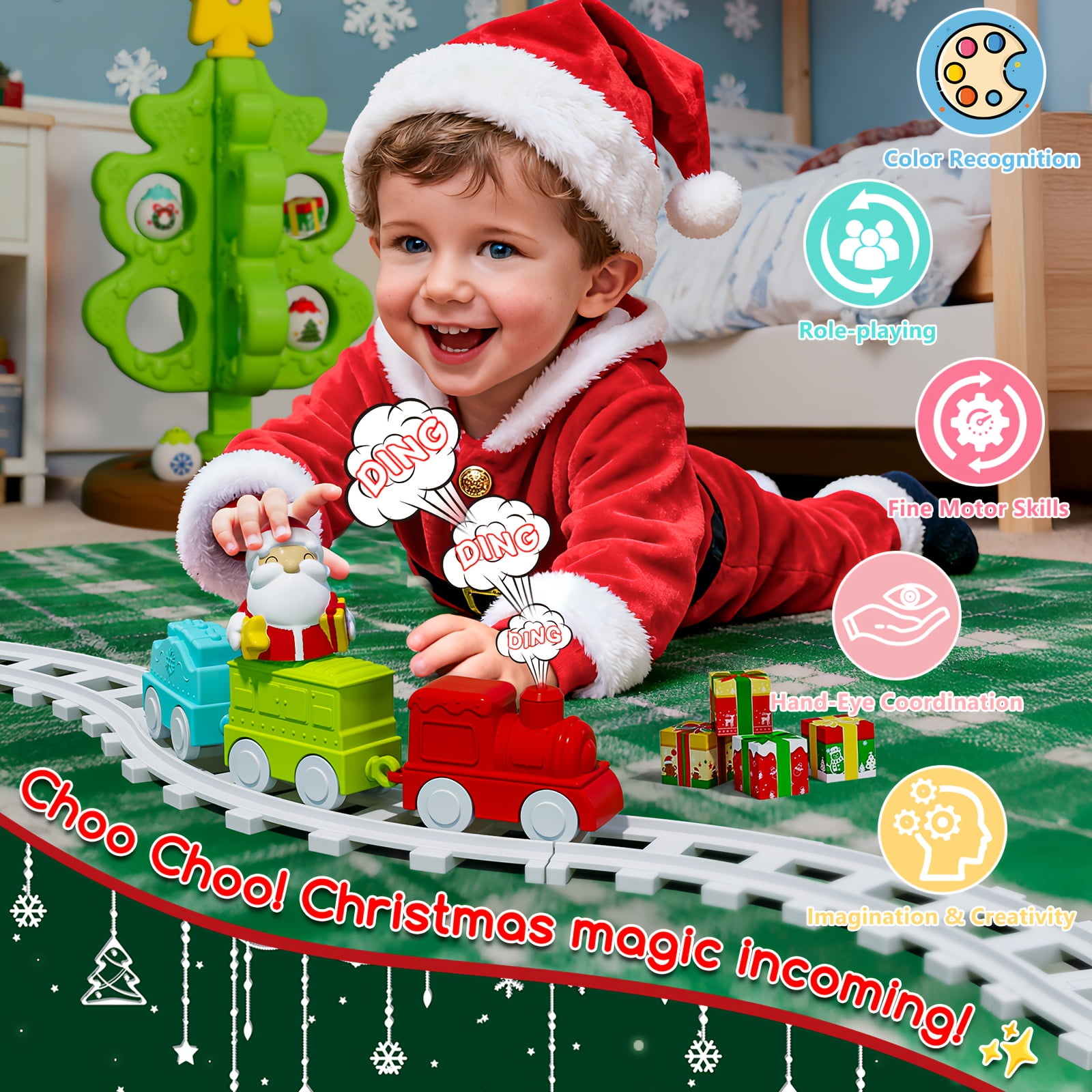Kids' My First Christmas Tree - Dark Green Educational DIY Toy | Mini ...