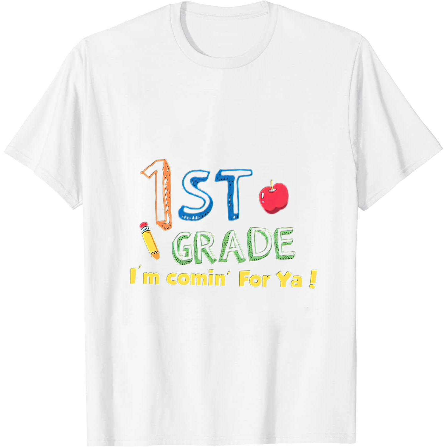 Kids First Grade New School Year, 1st Grader Grade 1 Gifts T-Shirt ...