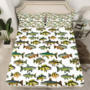 Erosebridal Cartoon Fish Kids Bed Sheets Twin Size,Fishing And Hunting ...
