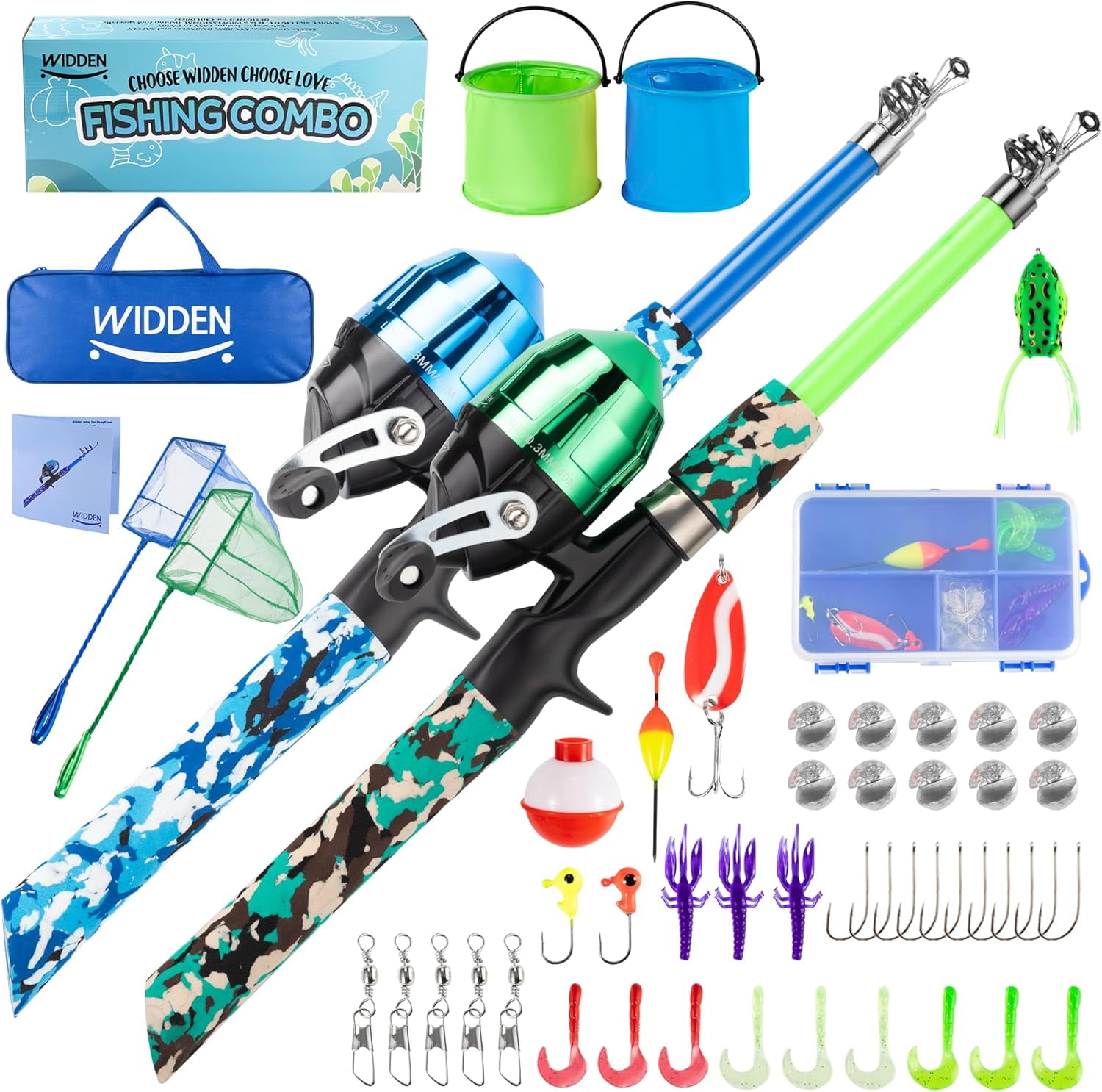Kids Fishing Pole, Portable Telescopic Kids Fishing Poles for Boys and ...