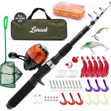 LEO FISHING FISHING Kids Fishing Pole, Telescopic Fishing Rod and Reel ...