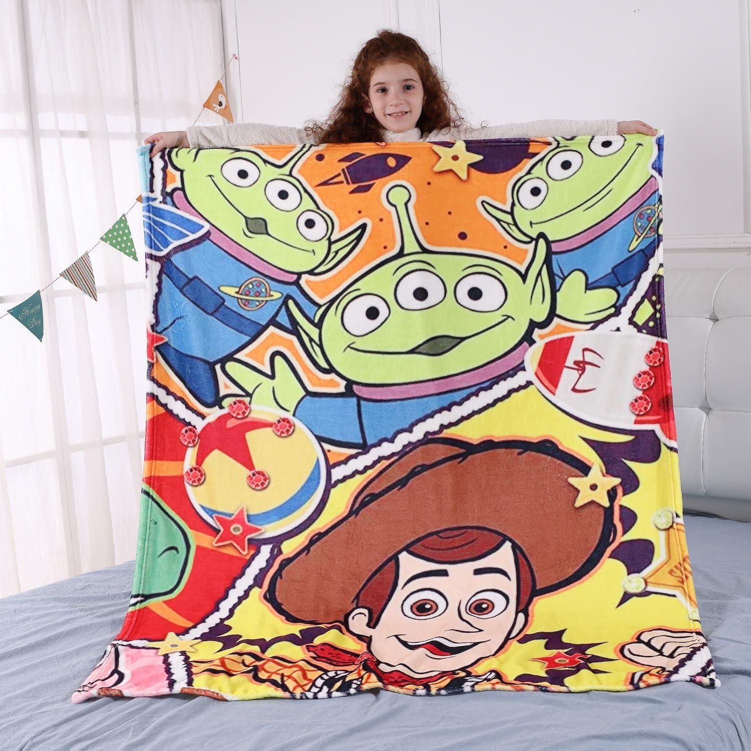 Kids Flannel Alien Throw Blanket for Indoor and Outdoor Use, Soft Cozy ...