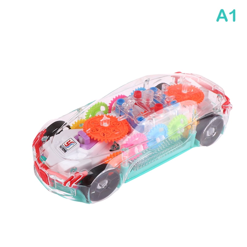 Kids Flashing Racing Car Police Car Toy Transparent Light Up Colorful ...