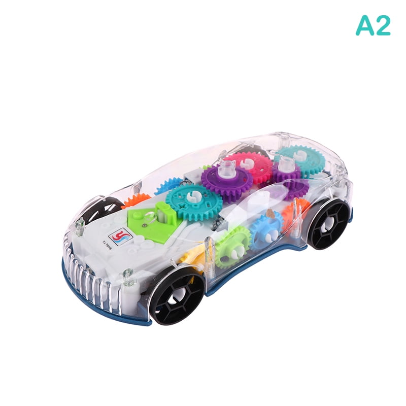 Kids Flashing Racing Car Police Car Toy Transparent Light Up Colorful ...