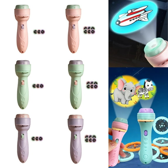 Kids Flashlight Projector with 24 Pattern Slides & 3 Cards, Kids Story ...